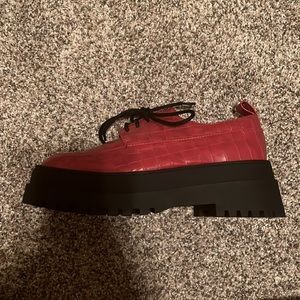London Rebel | Shoes | Red Platform Loafers | Poshmark